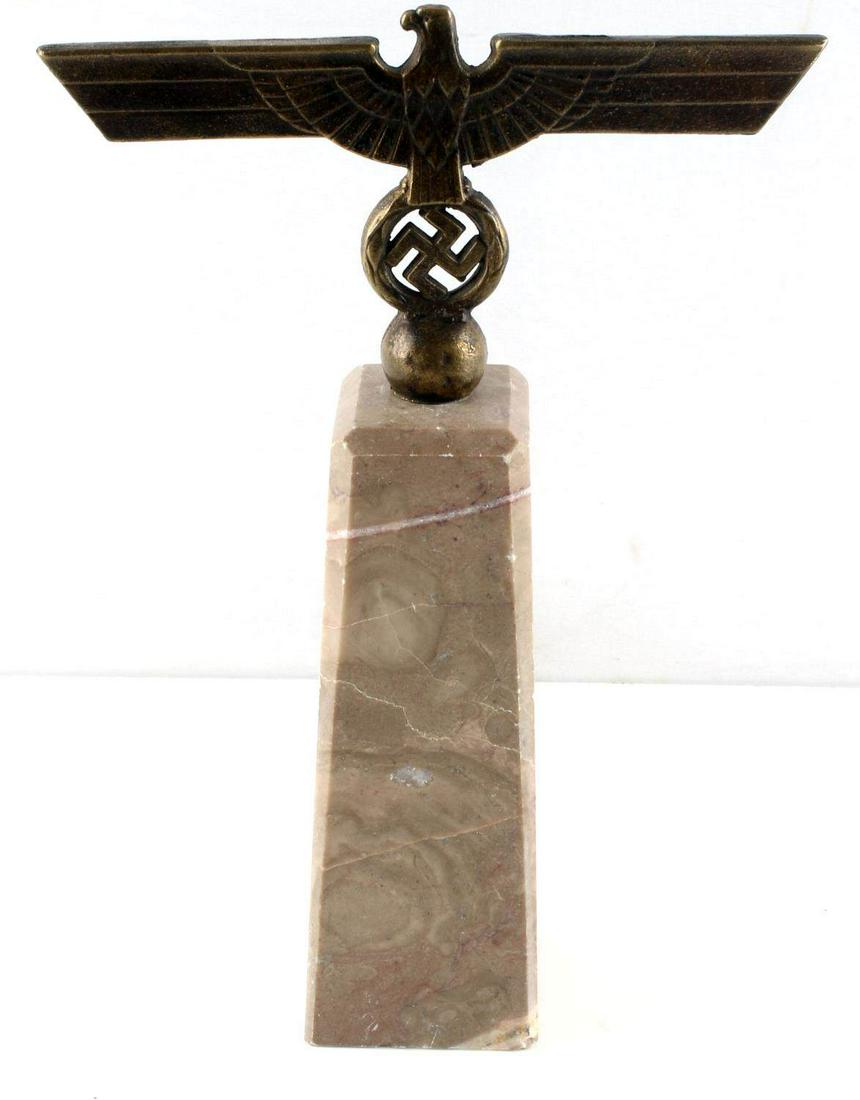 Wwii German Third Reich Bronze Nsdap Eagle Marble