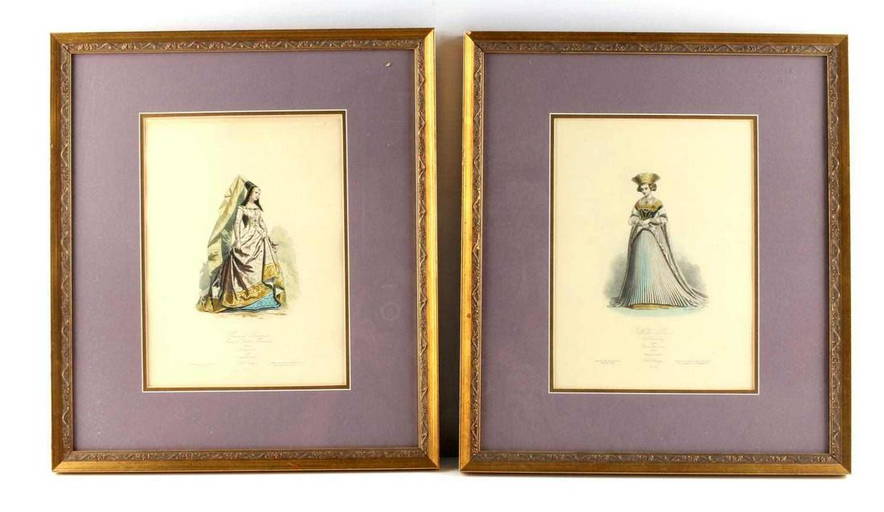 Pauquet Hippolyte French Hand Colored Etchings