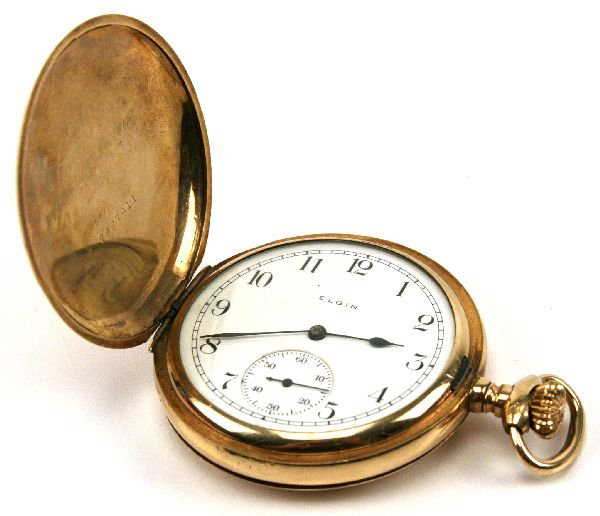 ELGIN ENGRAVED KEYSTONE CASE POCKET WATCH