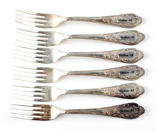 Set Of 6 Wwii German Third Reich Waffen Ss Forks