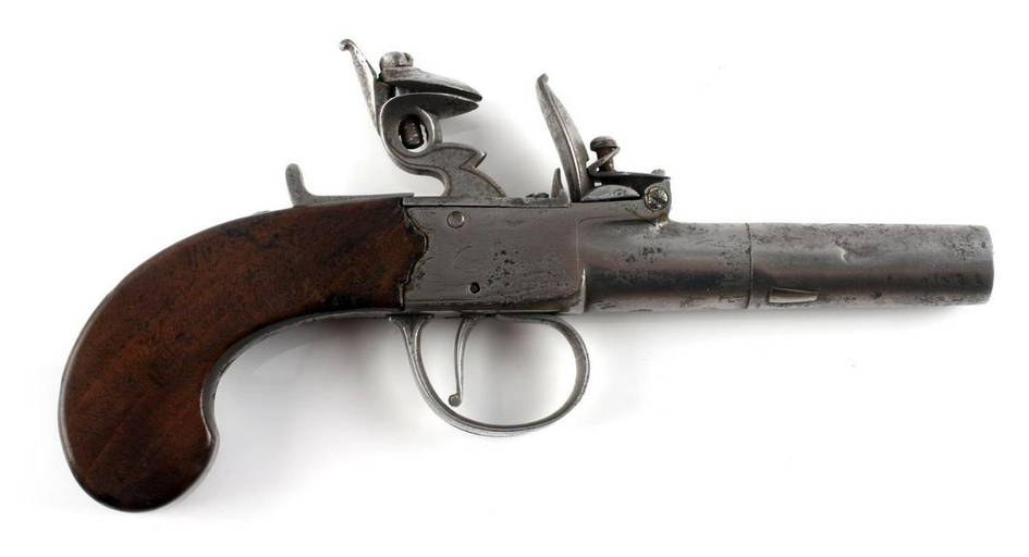 Antique English Flintlock Boot Pistol Hunt 11 Mm