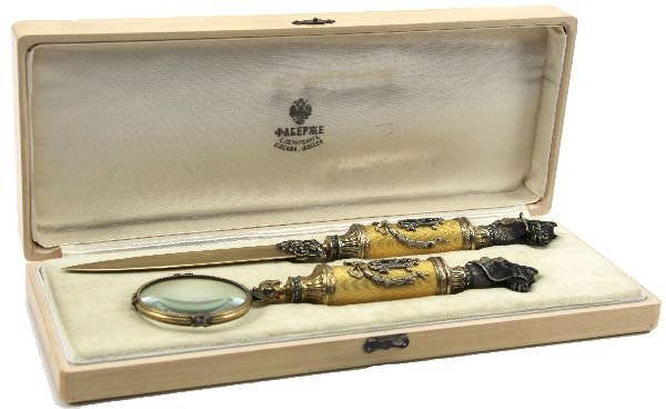 Repro Faberge Desk Set For Tsar Alexander Iii