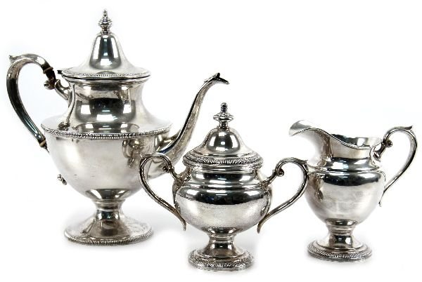 FISHER STERLING SILVER GEORGIAN TEA SET