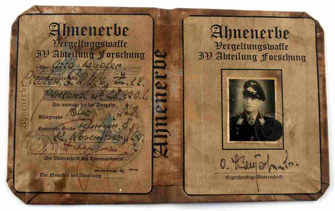 Wwii German Luftwaffe Ahnenerbe Ausweis Id Book