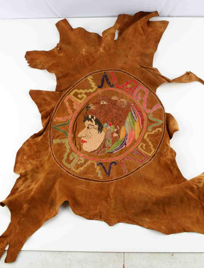 Native American Brain Tanned Buck Skin Iconography