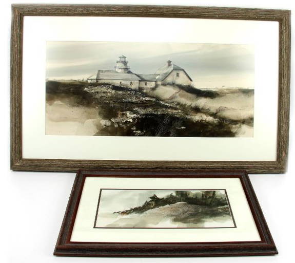 Pair Of Watercolor Paintings By Rod Guthrie