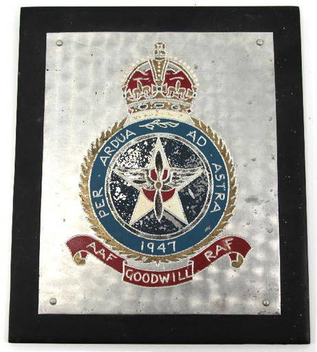 1947 Raf Aaf England U.s. Goodwill Plaque
