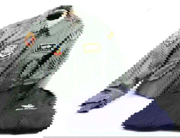 Named 1980's Usaf Fly Jacket And Lt Blue Coat