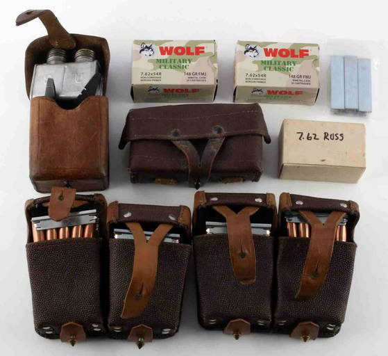 60 Mosin Nagant Stripper Clip & 60 7.62x54r Ammo