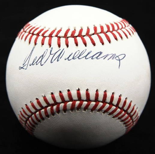 Ted Williams Autographed Baseball In Psa Holder