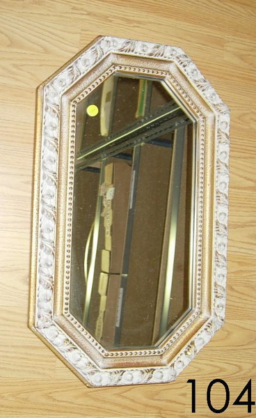 Vintage 8 Sided Gold Gilded Wall Mirror