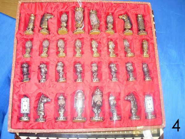 Vintage Chess Set Moors Vs Christians Painted