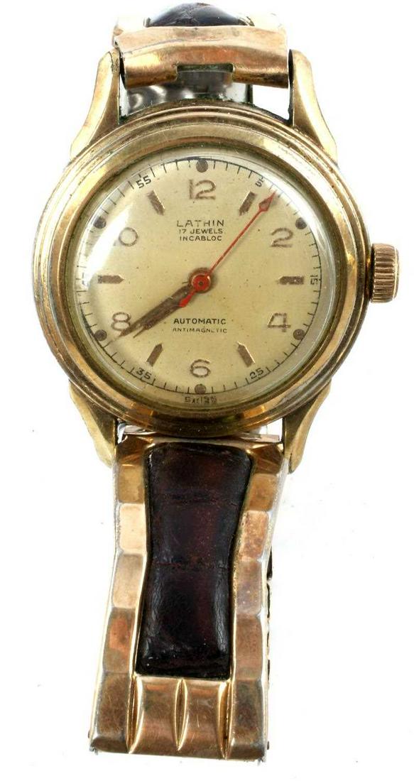 Vintage Lathin Incarloc Rgp Automatic Mens Watch