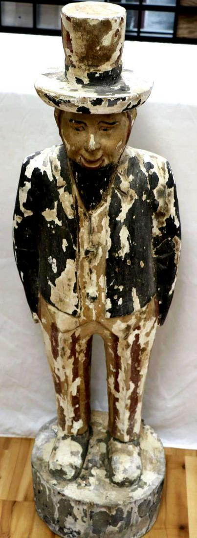 Uncle Sam Statue Plaster & Wood Folk Art Americana