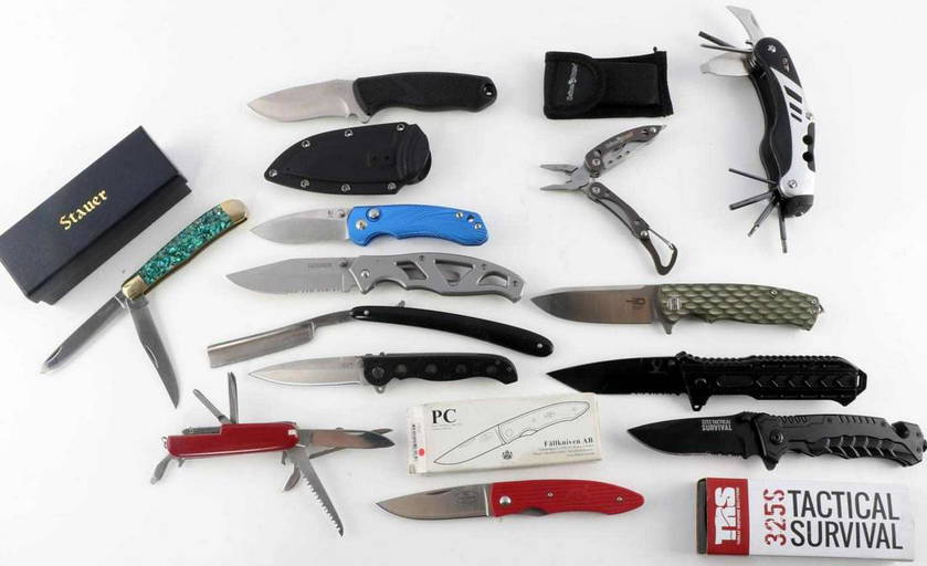 13 Knives Stauer Trs Crkt Tactical Knife Lot