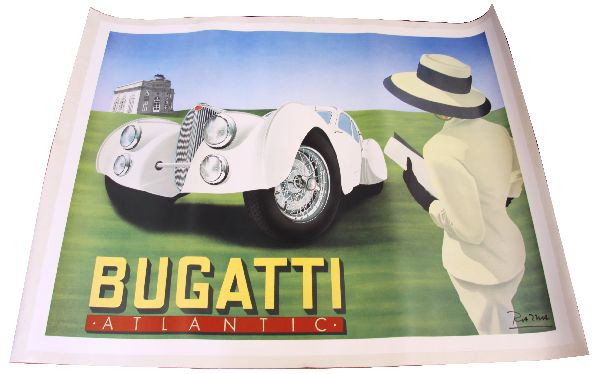 LARGE BUGATTI ATLANTIC POSTER ON CANVAS BY RAZZI