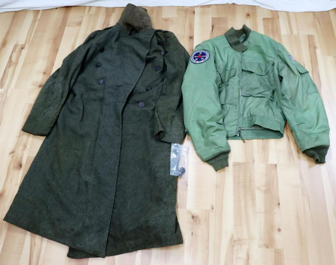 Wwi Usmc Marine Overcoat & Us Navy Flight Jacket
