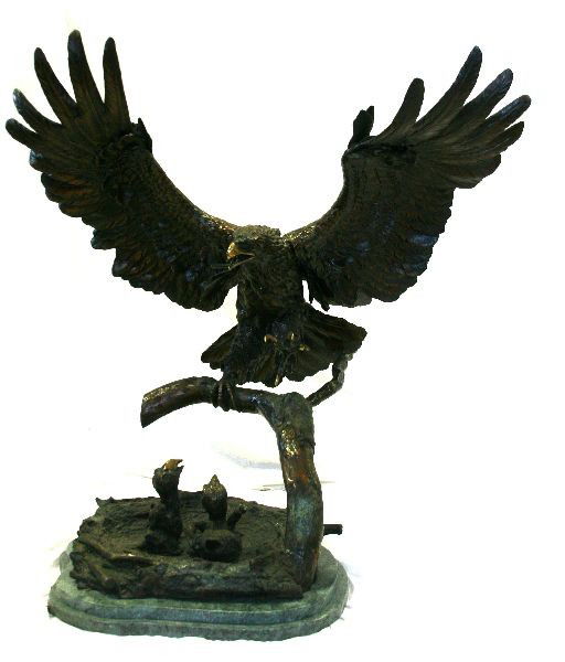 ED CHOPE BRONZE EAGLE NEST SCULPTURE
