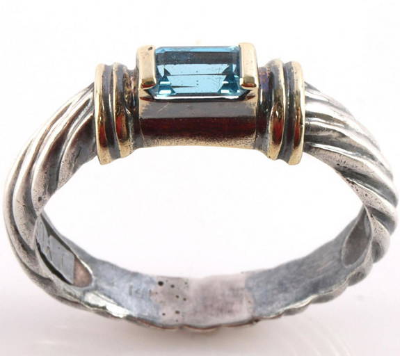 DAVID YURMAN BLUE TOPAZ 14K STERLING ROPE RING - Dec 07, 2022 ...