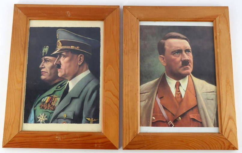 2 FRAMED PRINT LOT HITLER & HITLER & MUSSOLINI - Dec 07, 2022 ...