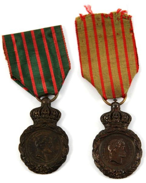 2 NAPOLEONIC COMMEMORATIVE MEDALS MAY 5TH 1821