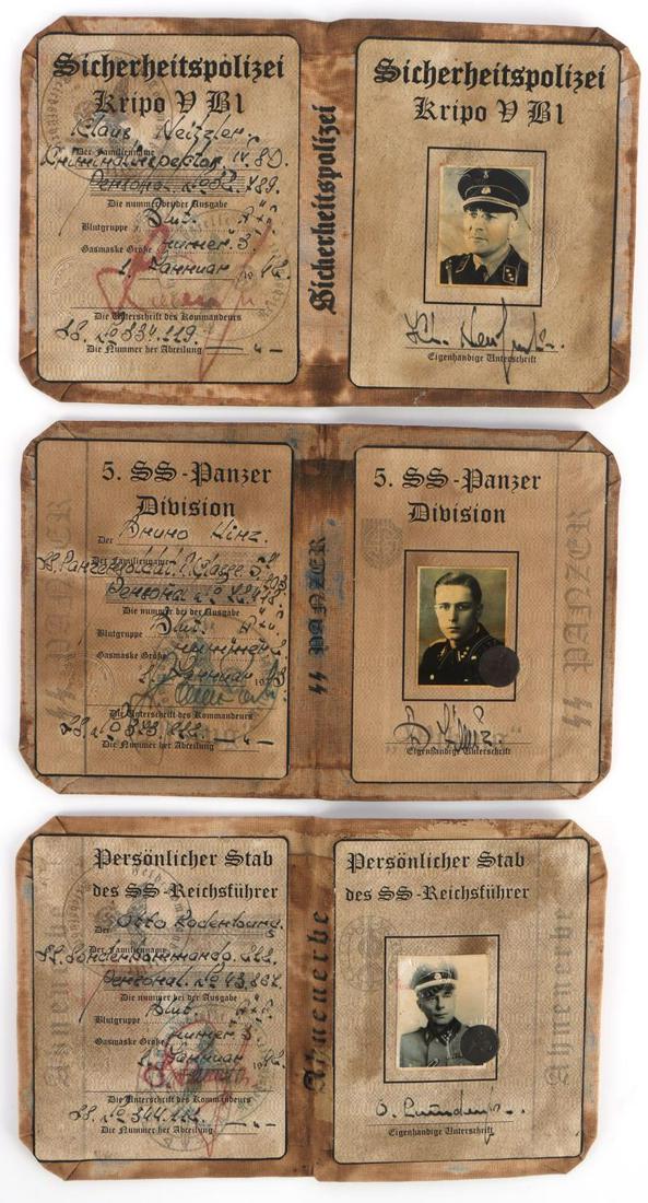 LOT OF 3 WWII GERMAN AUSWEIS AHNENERBE KRIPO ETC (#5454) on Jan 16 ...