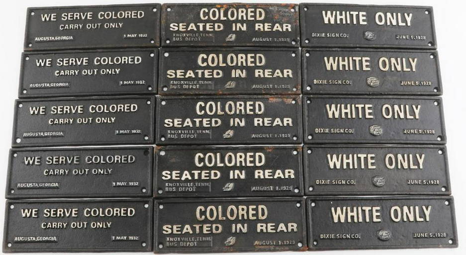 15 Black Americana Iron Jim Crow Era Signs