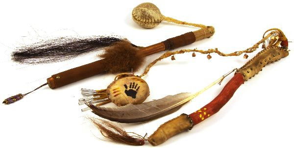 2 NATIVE AMERICAN APACHE & CHEROKEE MACE WAR CLUBS