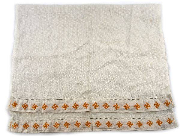 Wwii German Handmade Swastika Table Napkin