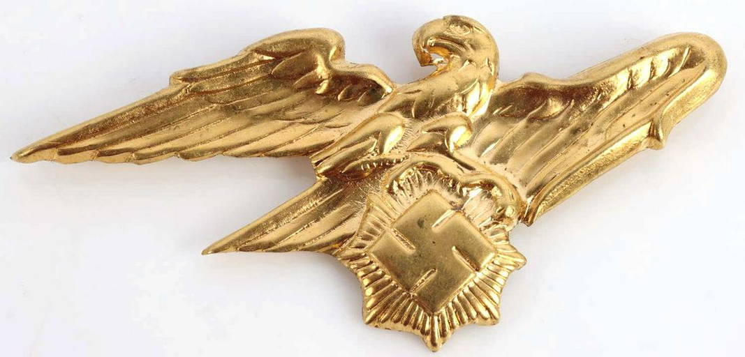 Wwii German Third Reich Rlb Luftschutz Cap Badge