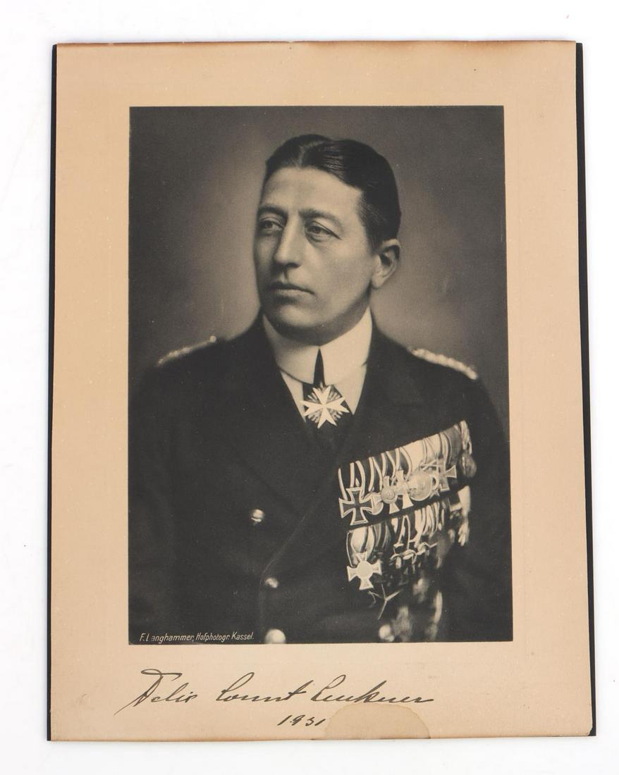 Personal Autograph Of Count Von Luckner W Medals