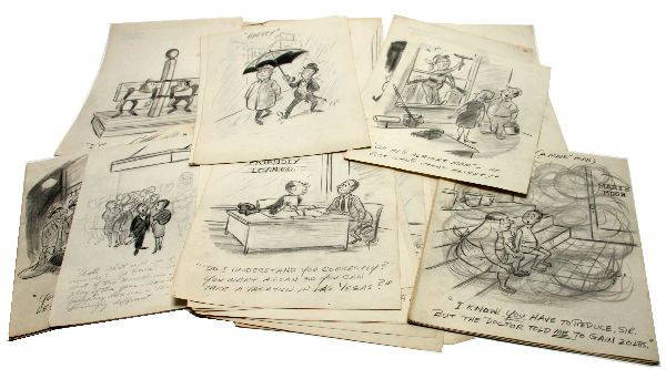 Original 1950's Pencil Drawings By George Cannata