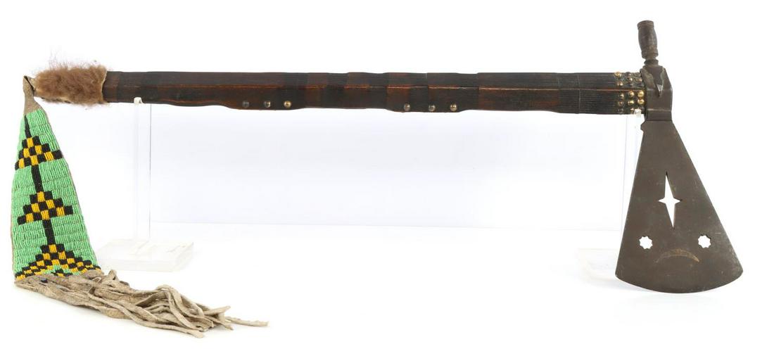 Authentic Native Pipe Tomahawk Beaded Drop