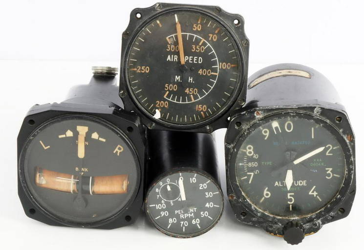 Wwii British U.s Aircraft Indicator Instrument Lot