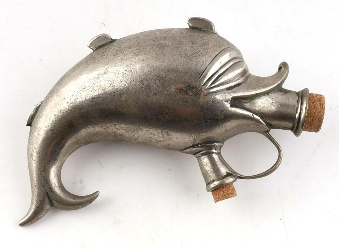 19th Century Antique Dolphin Nautical Rum Flask Auction