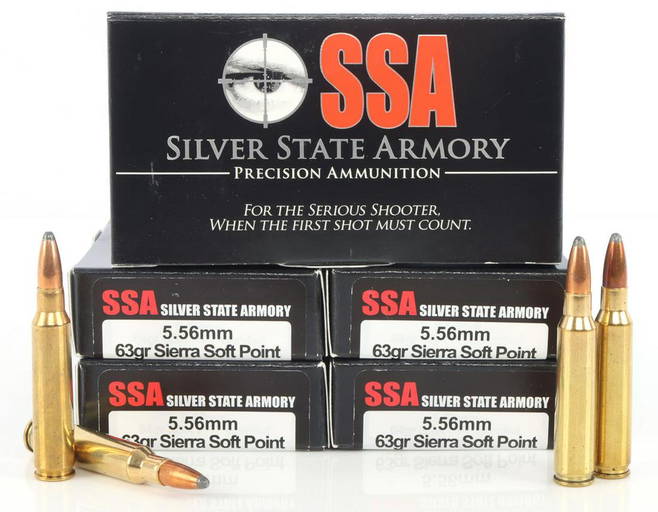 100 Rounds Ssa 5.56mm Sierra Soft Point Ammunition