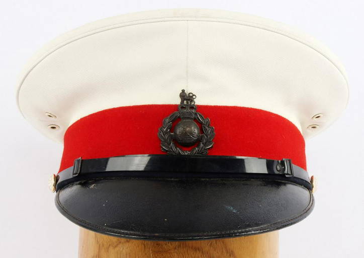 Royal Marines Military Visor Cap With Bronze Badge