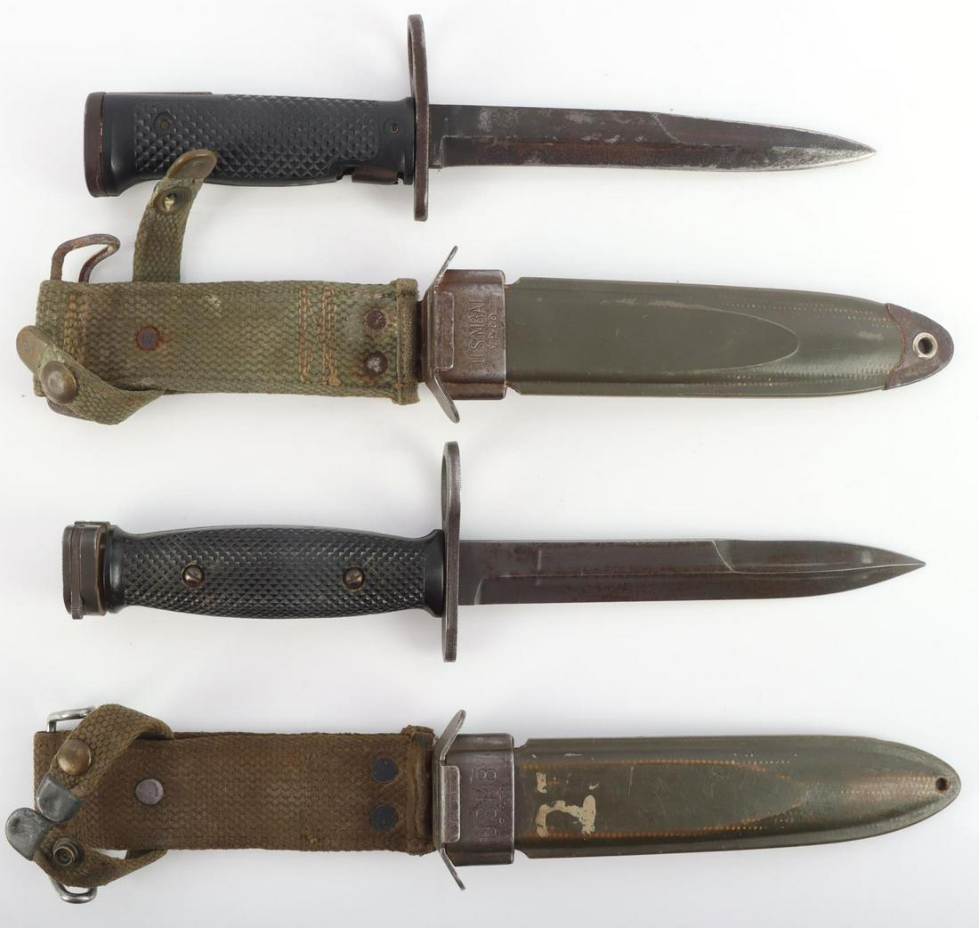 2 Us Vietnam Era M6 And M7 Bayonets W M8 Scabbards