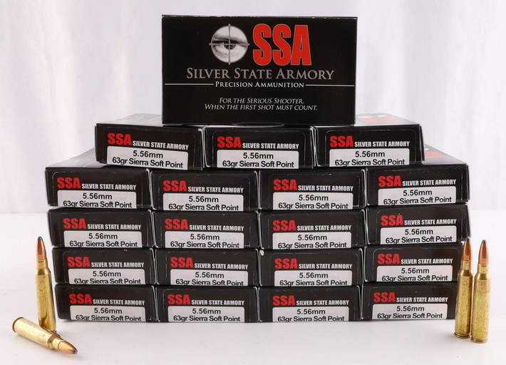 400 Rounds Ssa 5.56mm Sierra Soft Point Ammunition