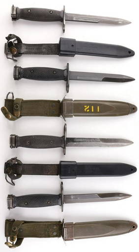 4 Us Vietnam Era M7 Bayonets & M8a1 & M10 Scabbard