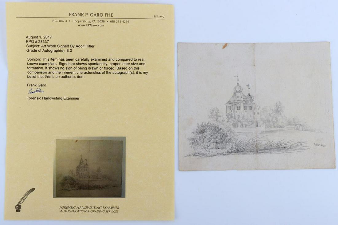Adolf Hitler Architectural Pencil Drawing W Coa Auction