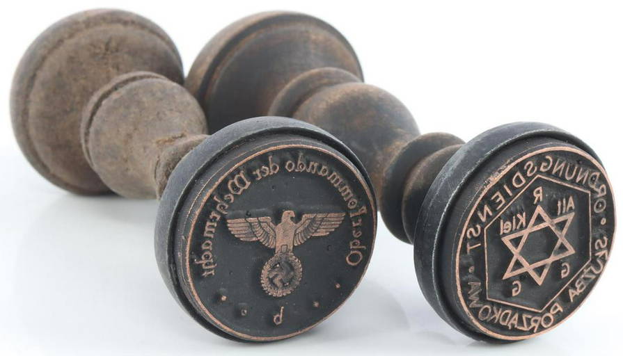 Wwiii German Warsaw Ghetto & Wehrmacht Hand Stamps