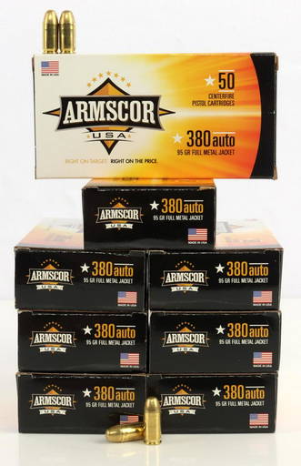 400 Rounds Armscor .380 Auto 95 Gr Fmj Ammunition