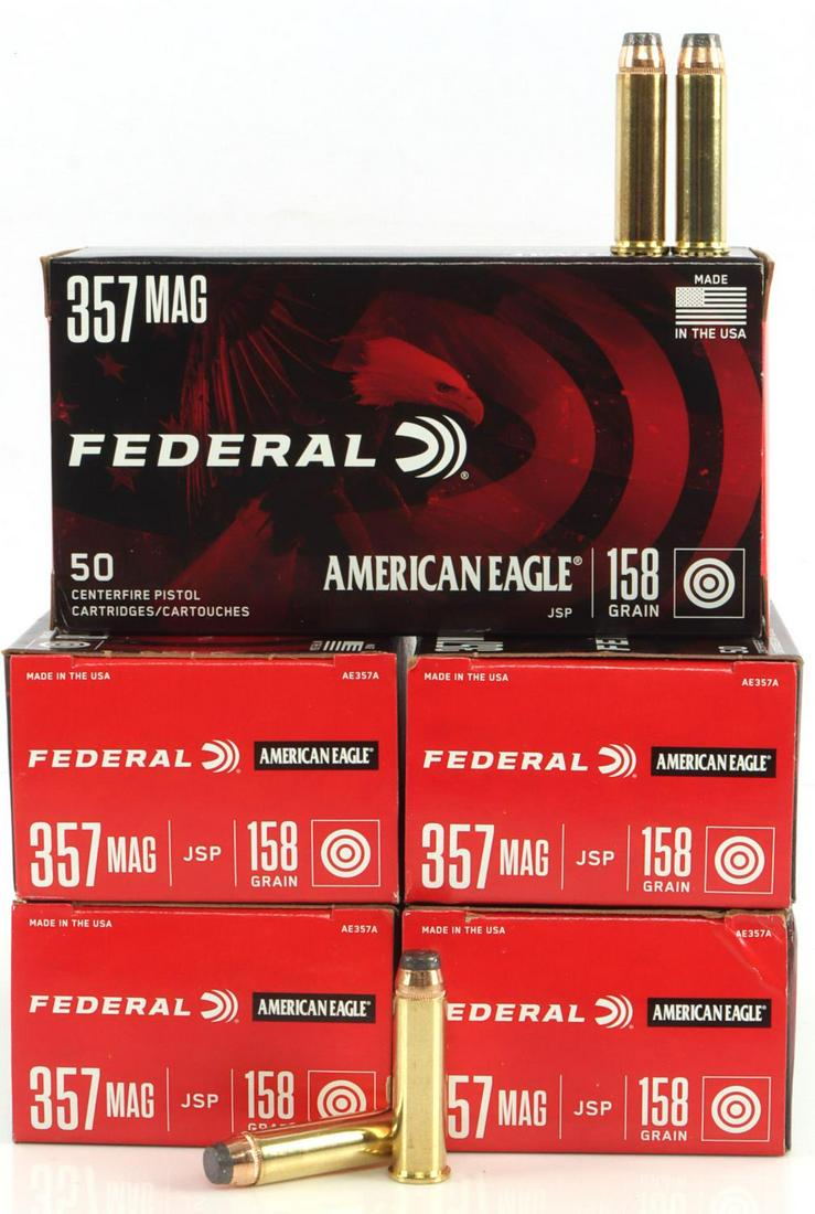 250 Rounds Federal American Eagle 357 Mag Ammo Auction