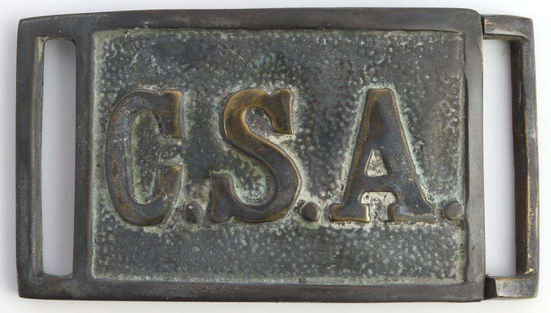 Us Civil War Confederate Csa Rectangle Belt Buckle Auction