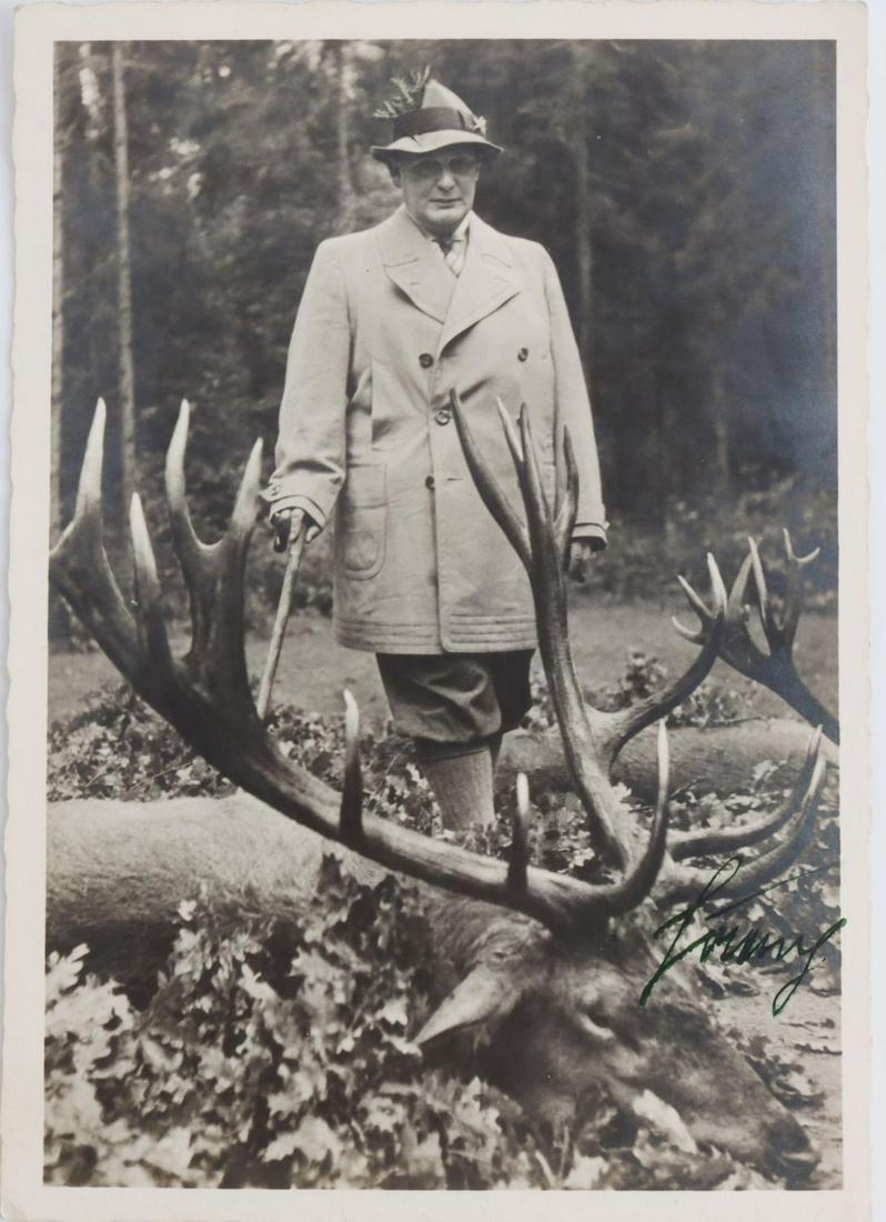 Wwii German Herman Goring Signed Postcard