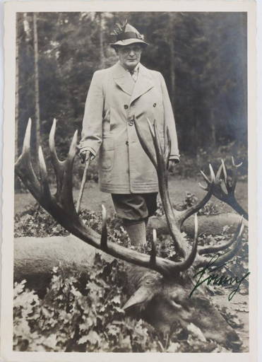 Wwii German Herman Goring Signed Postcard