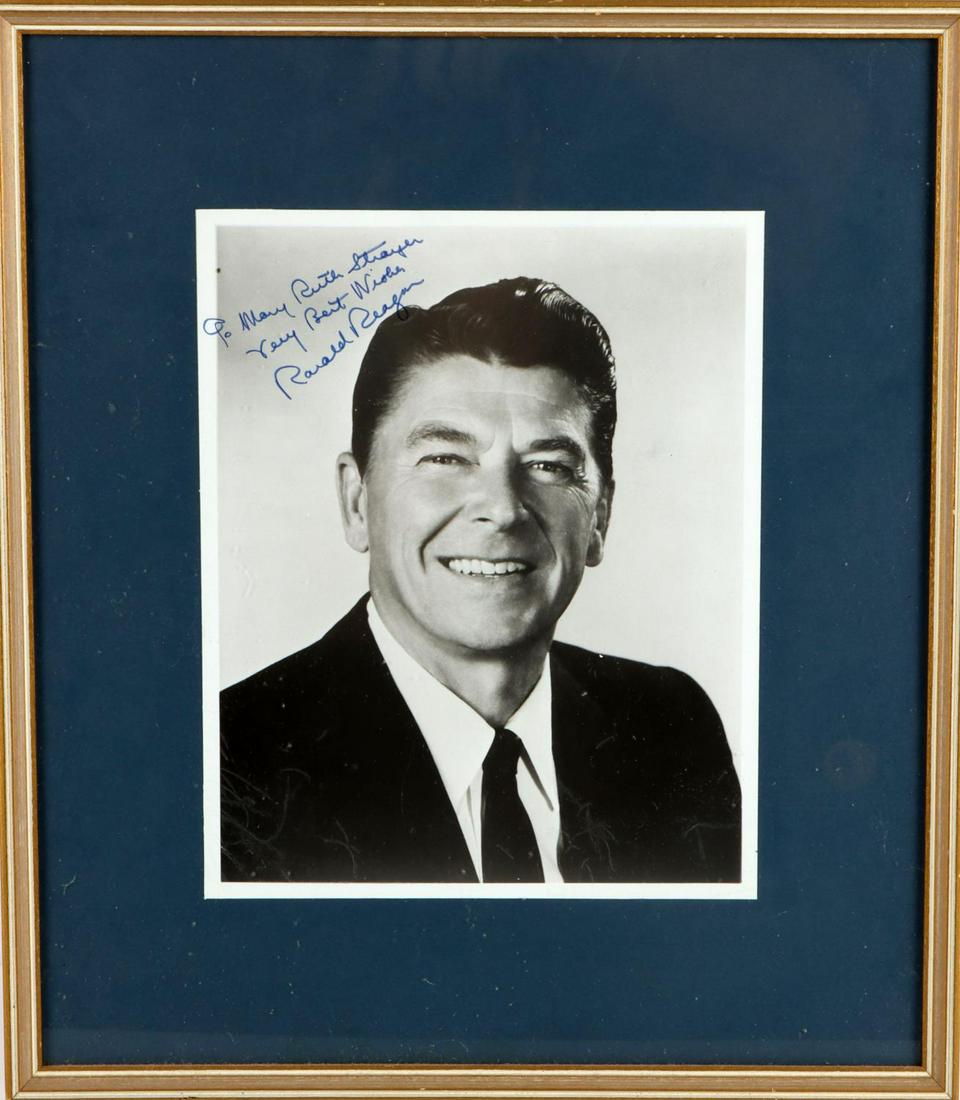 Signed Ronald Reagan Photo In Frame Auction