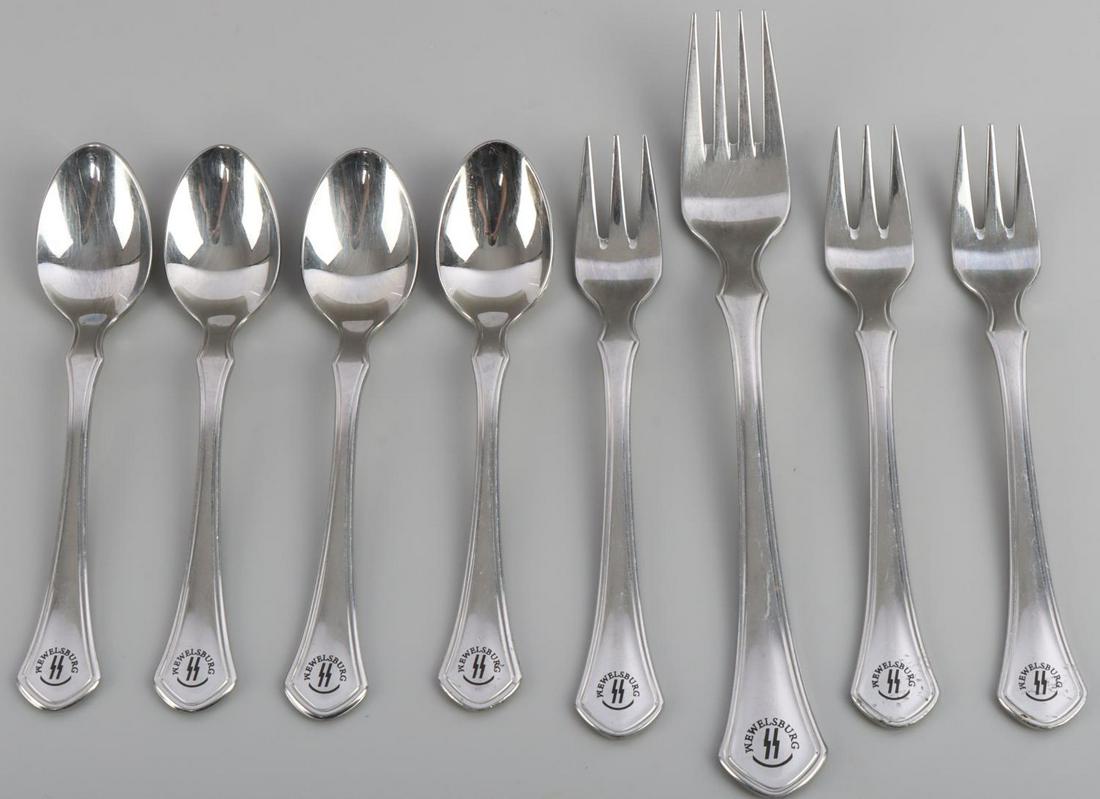 8 Wwii German Reich Wewelsburg Silverware Lot Auction