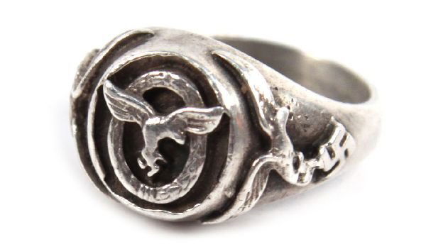 WWII LUFTWAFFE PILOT SILVER SIGNET RING